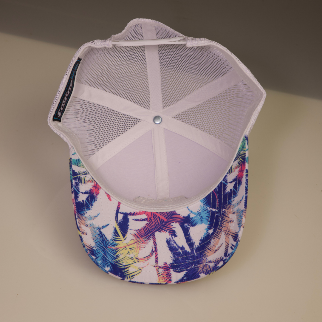 Curved Bill Hat - White w/ Pattern - Engine Ice