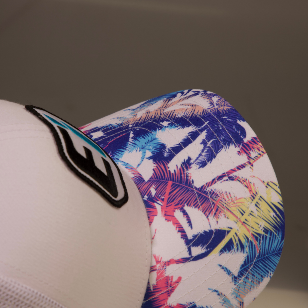 Curved Bill Hat - White w/ Pattern - Engine Ice